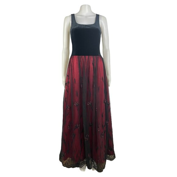 Patra | Dresses | Vintage Stretch Velvet Burnout Skirt Dress Womens ...